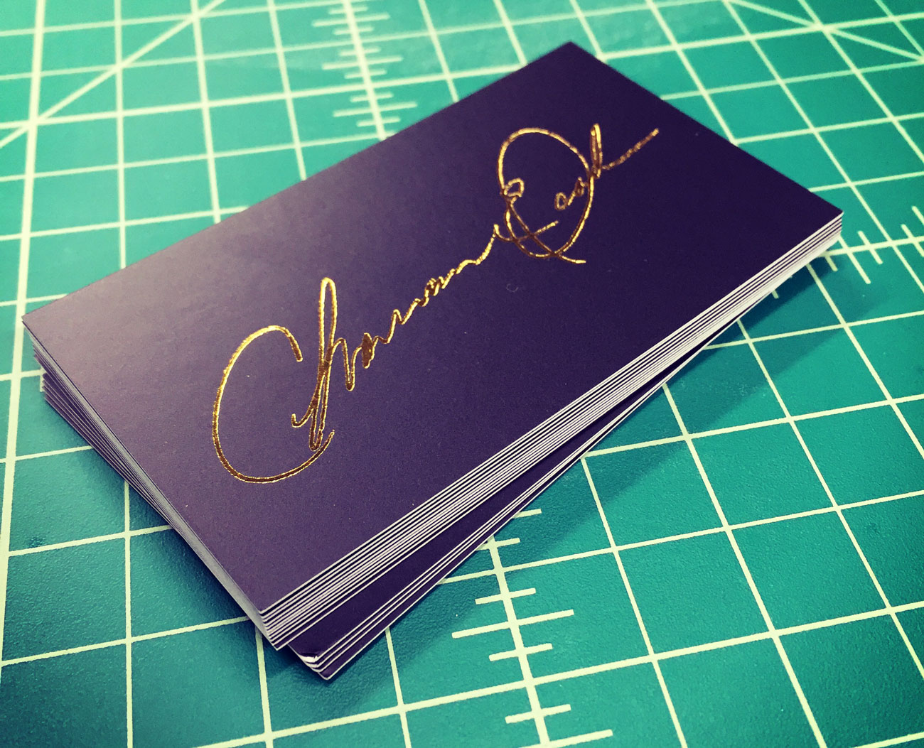 Charmaine | Signature Gold Foil Business Cards | Remco Press