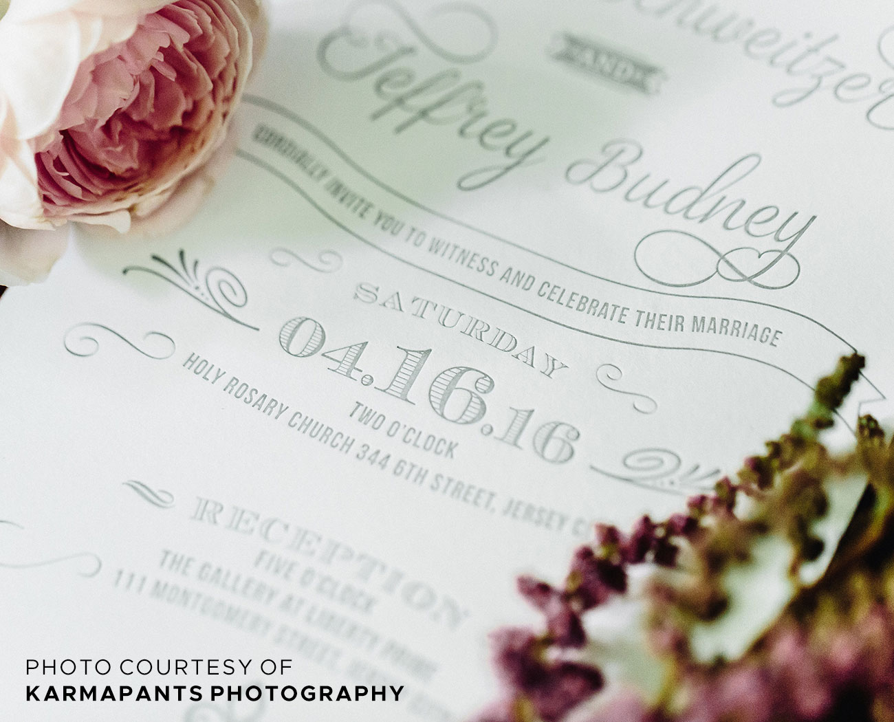 Kristine & Jeffrey: Letterpress Wedding Invitations | Remco Press